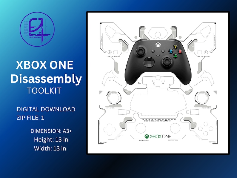 Disassemble Xbox One Template PDF Download, Framed Xbox One, Teardown ...