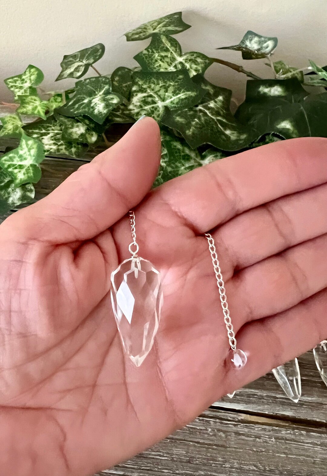 Clear Quartz Light Diffuser Crystal Pendulum (may Contain Natural ...