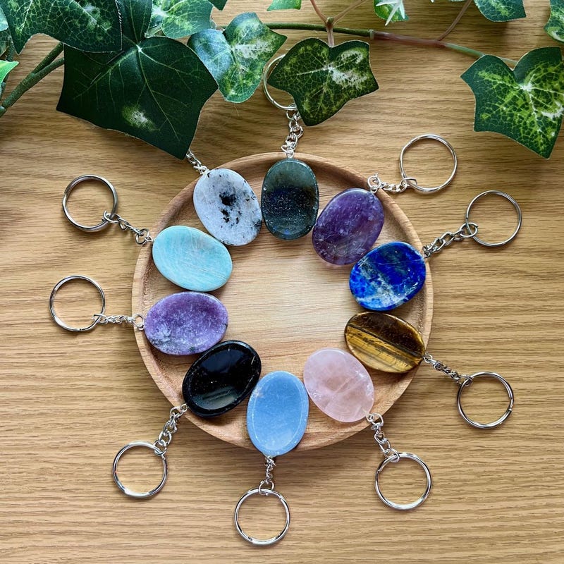 Gemstone Keychain - Etsy