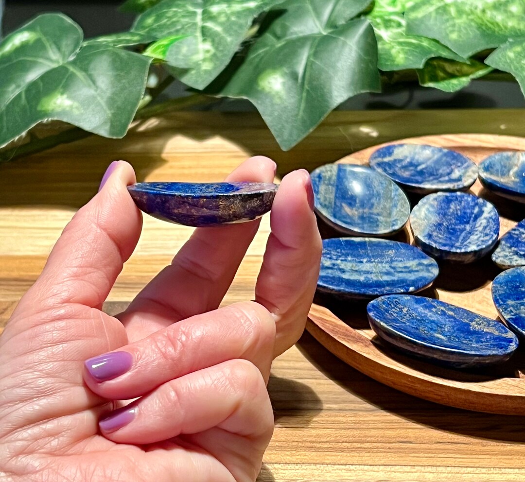 Lapis Lazuli Worry Stone With Rounded Bottom - Etsy