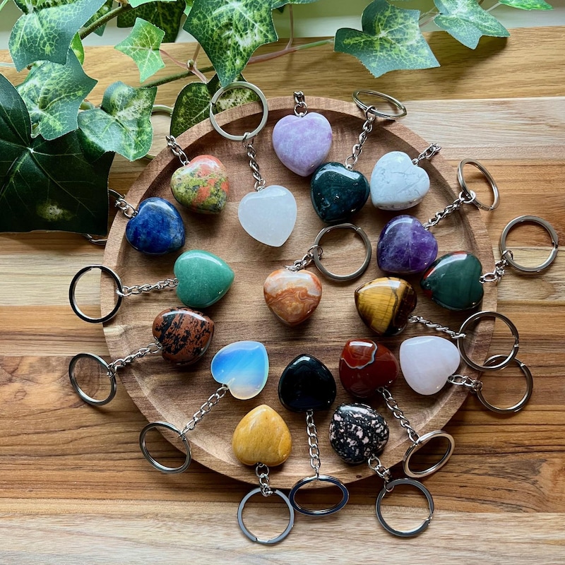 Gemstone Keychain - Etsy