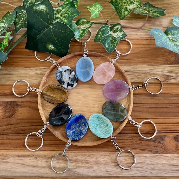 Gemstone Keychain - Etsy