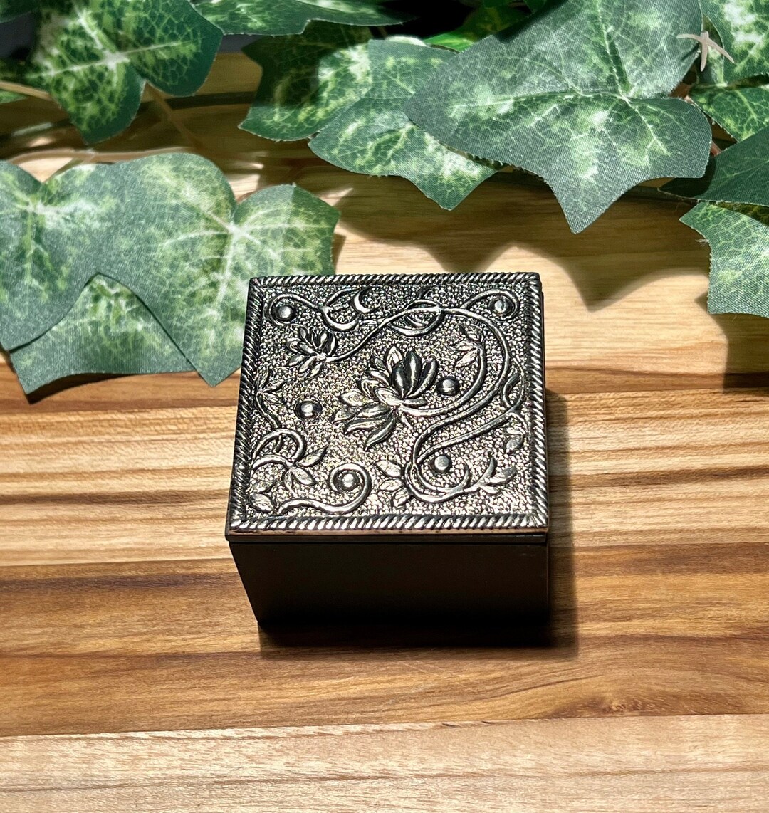 Silver Metal Lotus Flower Trinket Box - Etsy