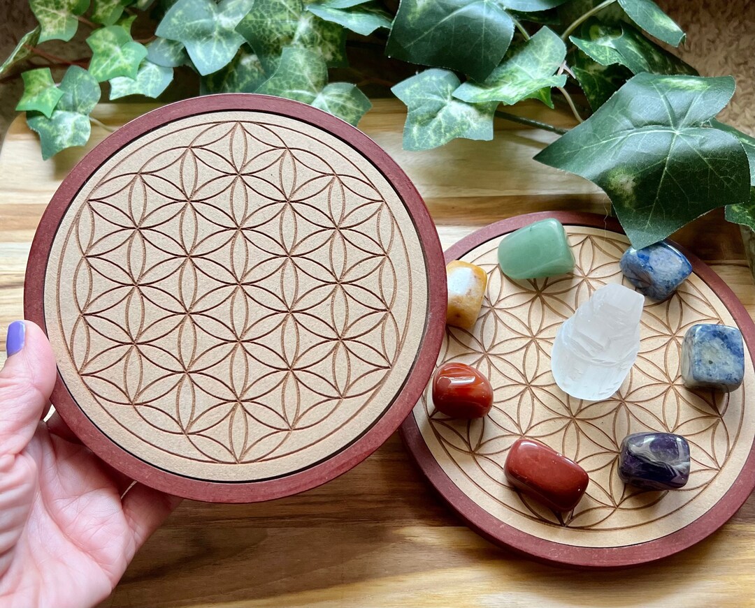 Wood Crystal Grid Board - Flower of Life - Etsy