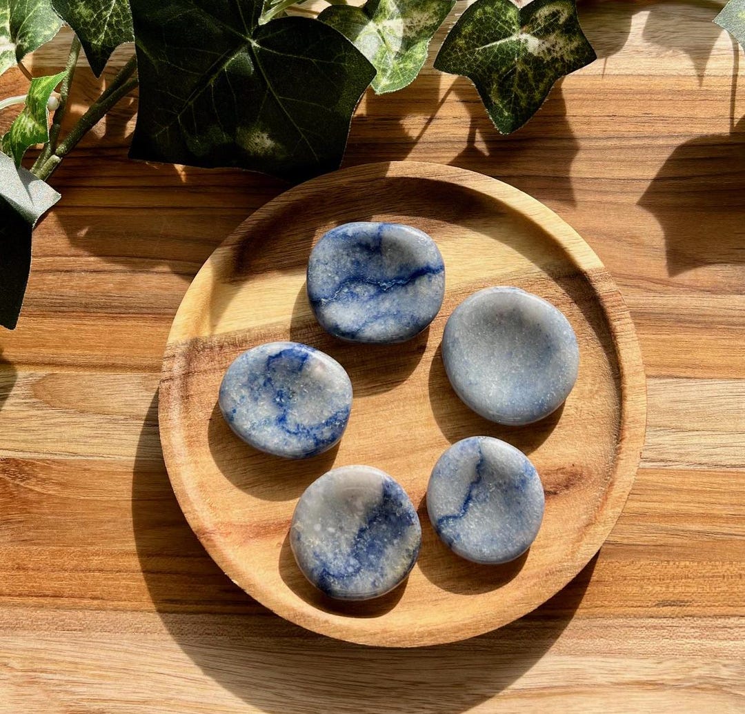 Blue Quartz Worry Stone - You Choose - Etsy