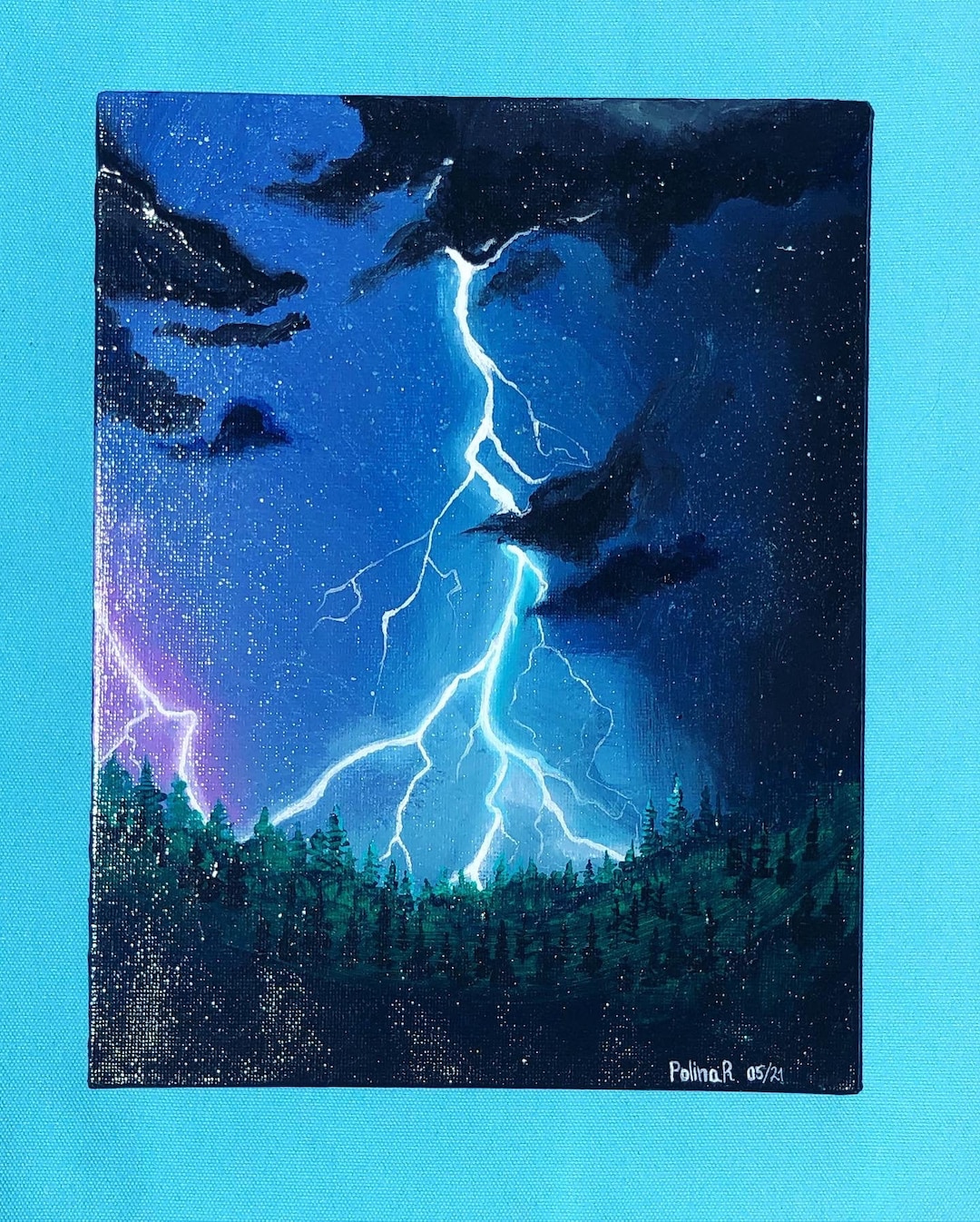 Lightning Strike Painting 9' X 7' - Etsy