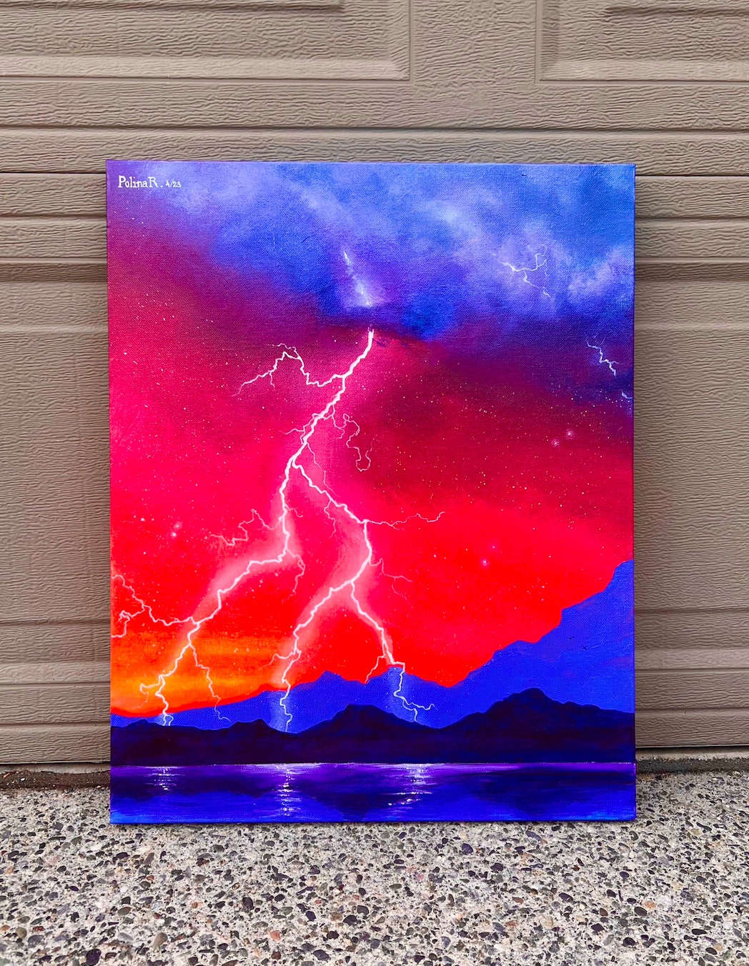 Lightning Strike 16in X 20in Painting - Etsy
