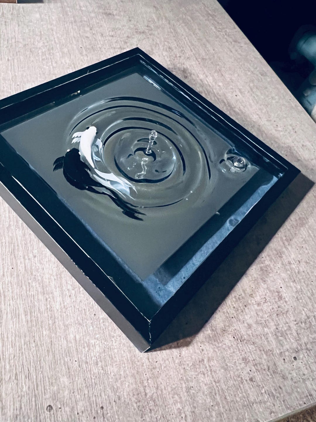 Square Resin Mirrors “framed Water” With Koi Fish - Etsy