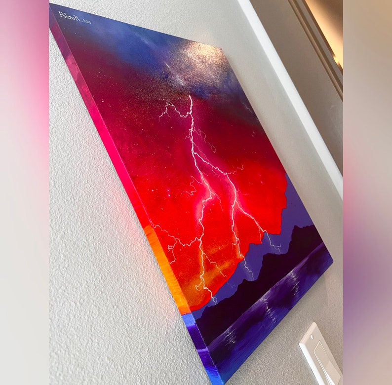 Lightning Strike (16in X 20in) Painting - Etsy