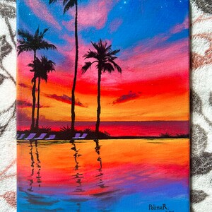 Golden Hour Acrylic Painting (12 X 9 Inch) - Etsy