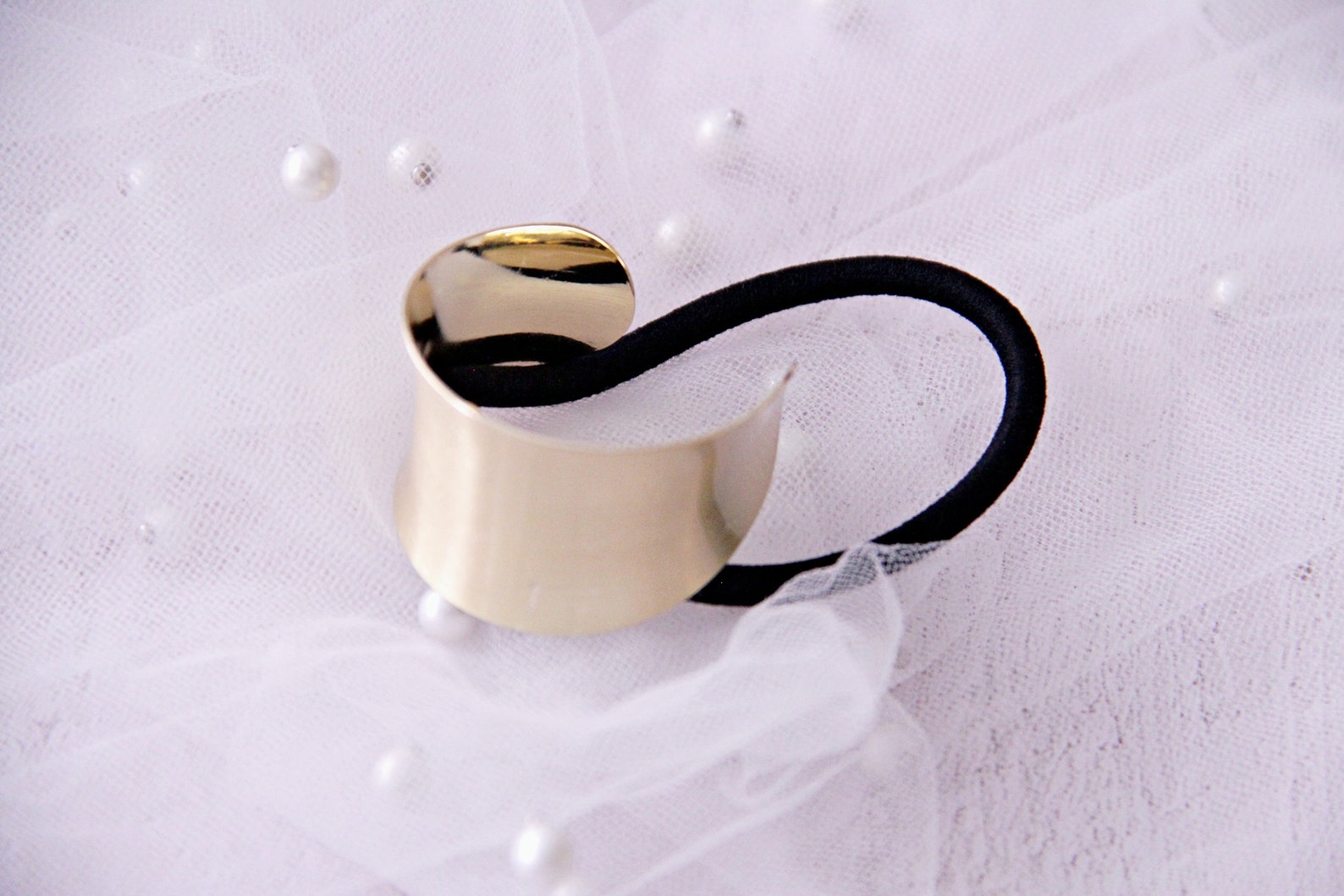 Metal Ponytail Holder| Minimalist Hair Holder| Gold Silver Ponytail ...