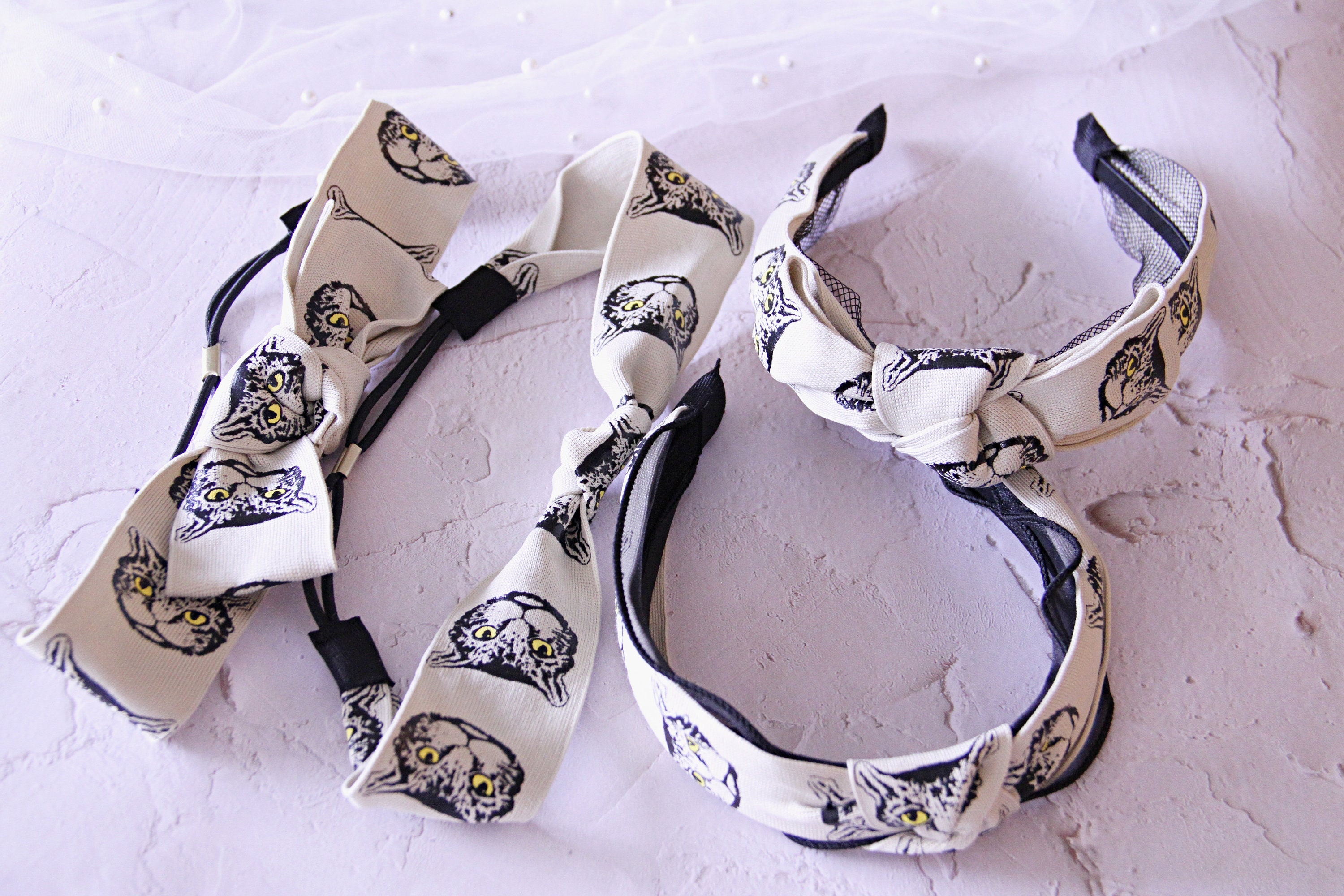 Cat Turban Headband Cat Print Knotted Headband Headband - Etsy