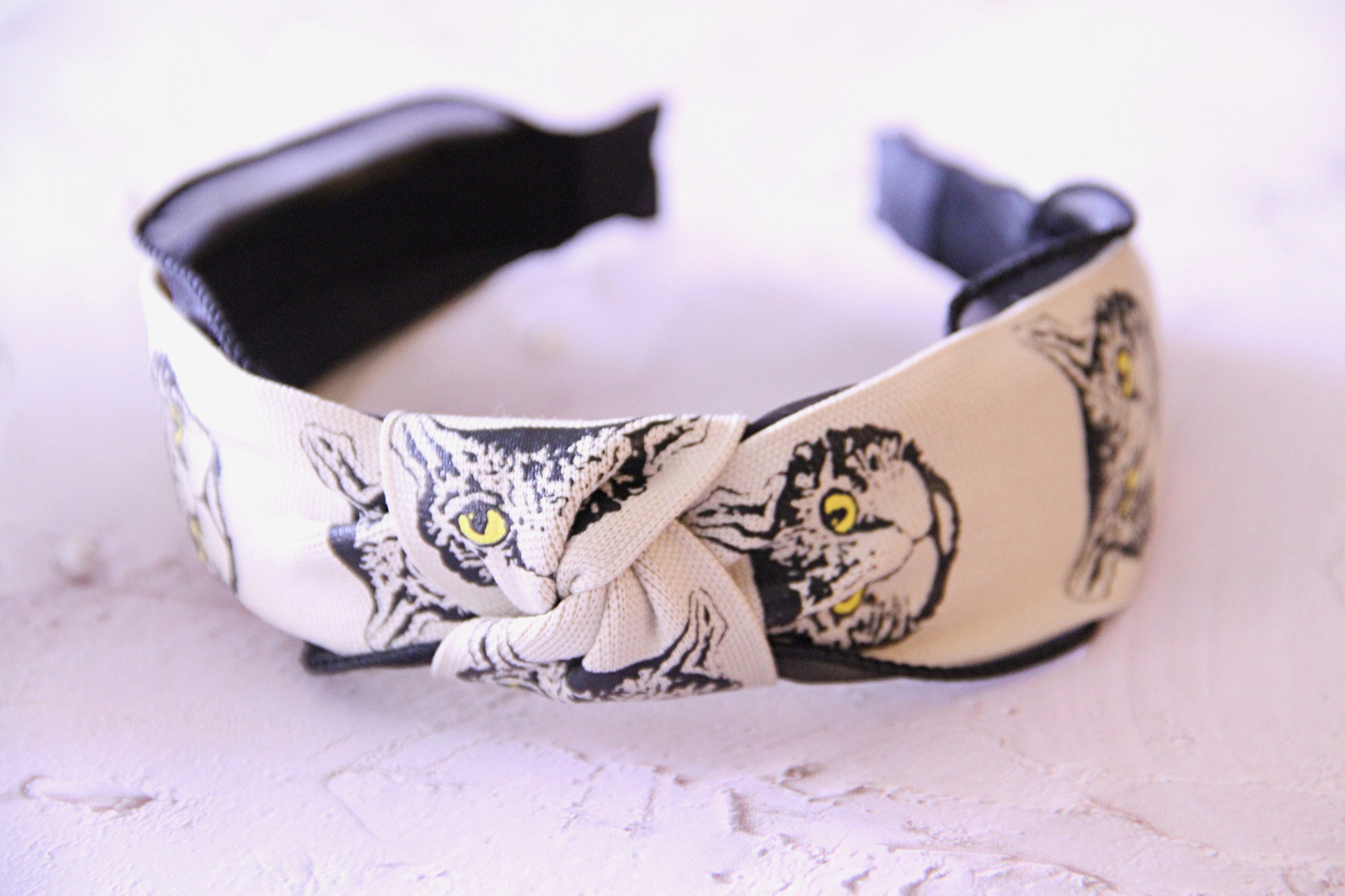 Cat Turban Headband| Cat Print Knotted Headband Headband| Animal Print ...