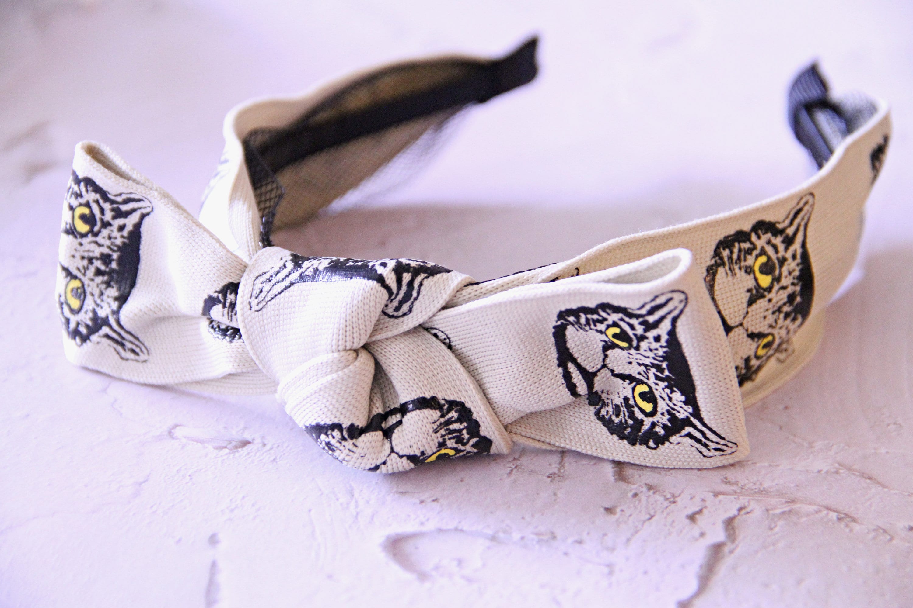 Cat Turban Headband| Cat Print Knotted Headband Headband| Animal Print ...