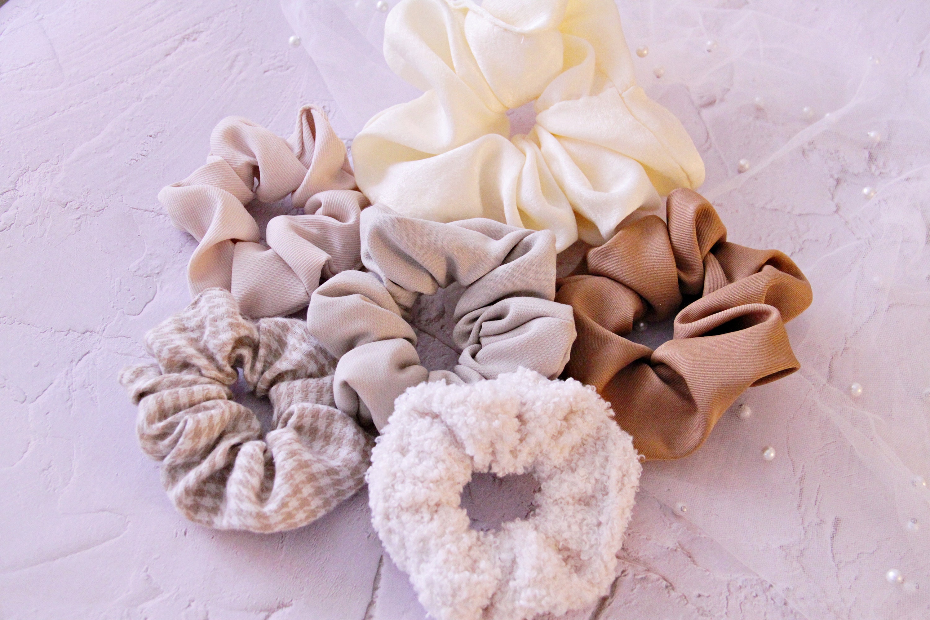 Neutral Tones Scrunchies Set Earth Tone Srunchy Set Teddy Scrunchies ...