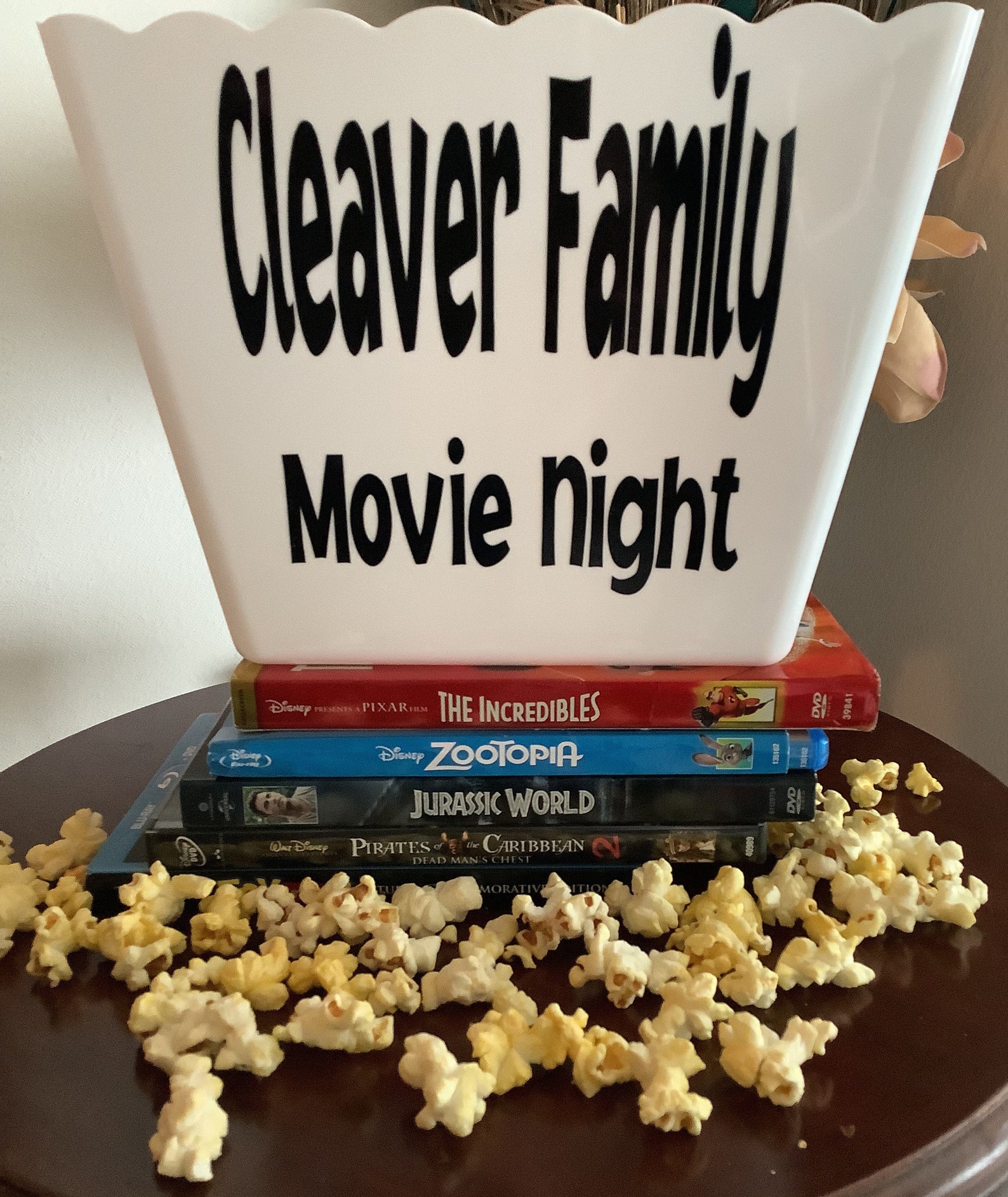 Personalized Popcorn Bucket/reusable Popcorn Bucket/family Movie Night ...