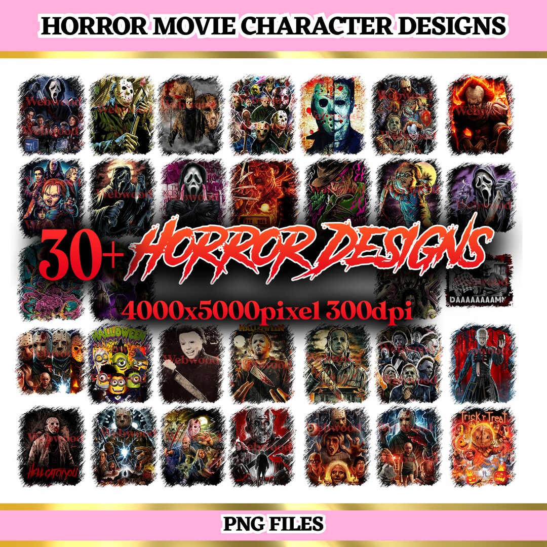 Movie Horror Character Designs for Shirts Png File Horror - Etsy