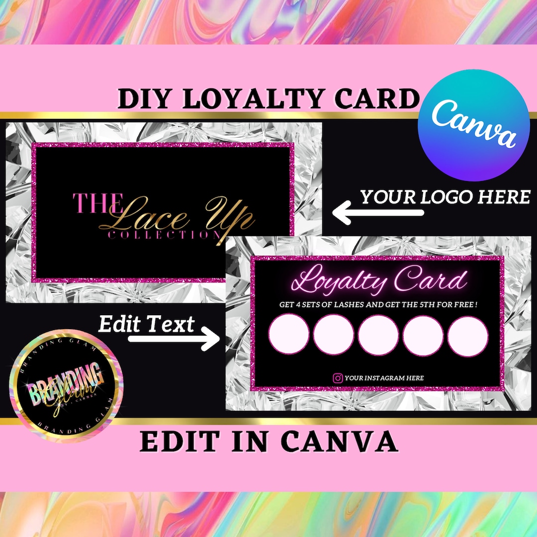 Canva Loyalty Card Design Feminine Beauty Loyalty Card - Etsy