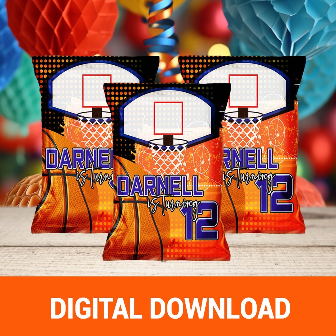 Nothing but Net Chip Bag | Basketball Birthday Favor | Printable Snack ...