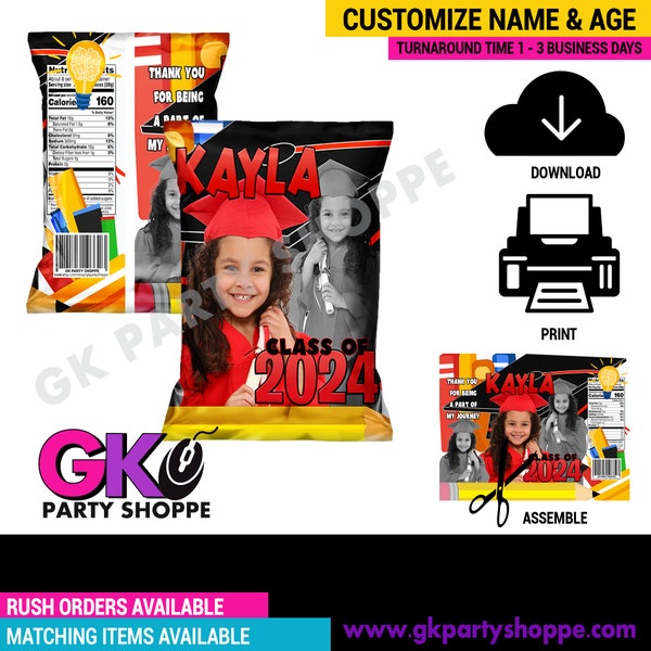 Graduation Chip Bags - Etsy