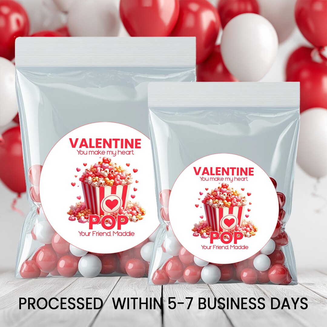 You Make My Heart Pop Valentine Stickers | 2.5 Inch Party Favors - Etsy