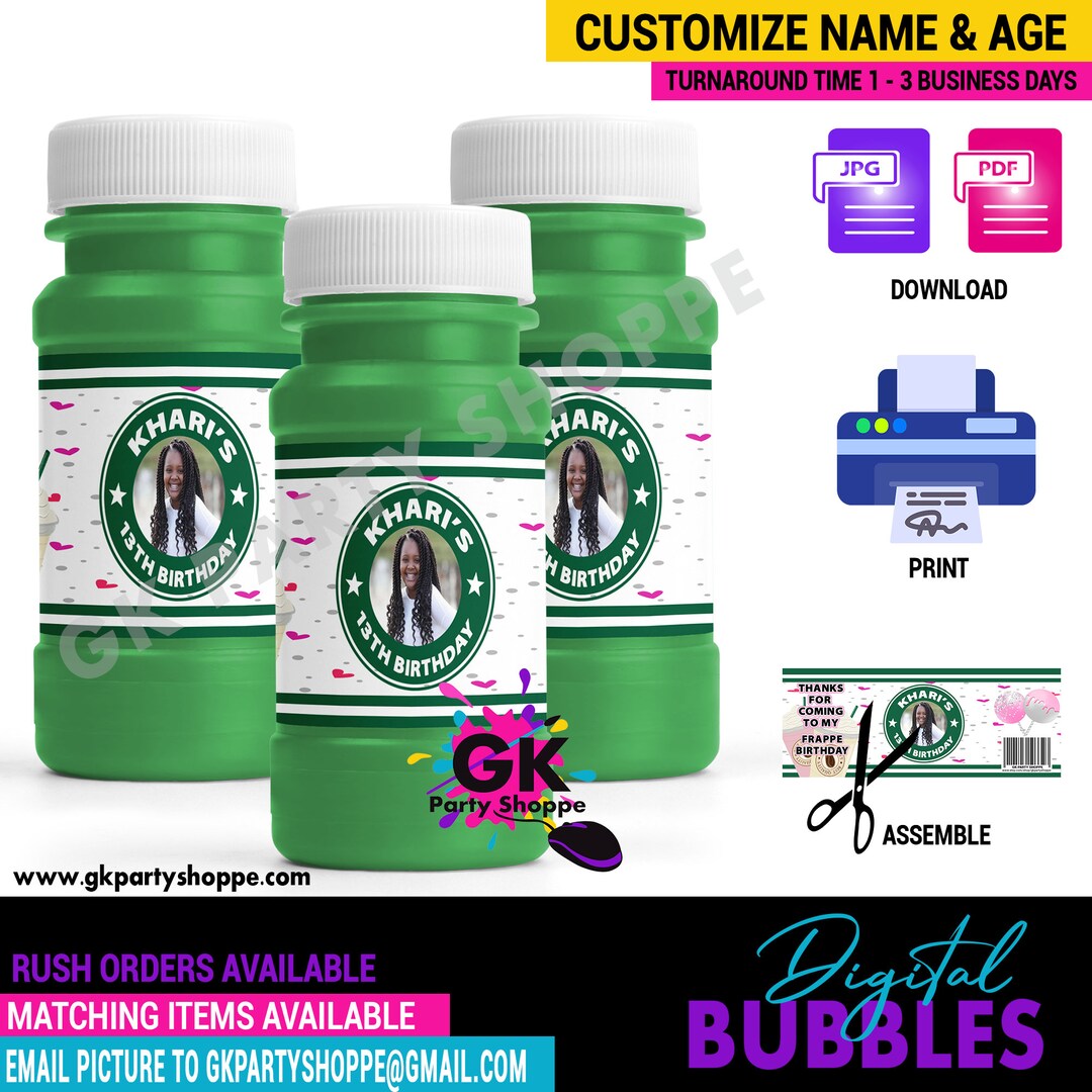 Bubbles Wrapper Frappuccino Bubbles Party Treat Adorable Bubbles ...