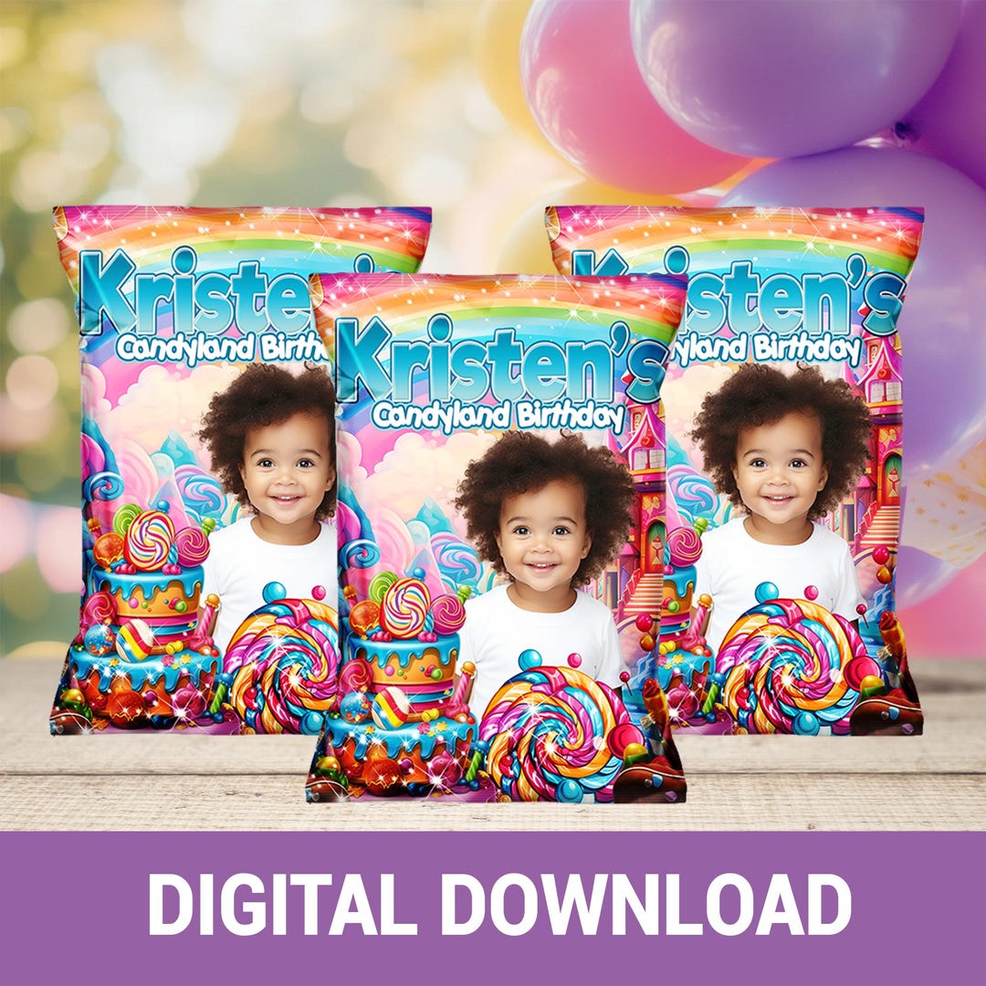 Candyland Magic! | Chip Bag Wrapper | Candyland Birthday Party Favors ...