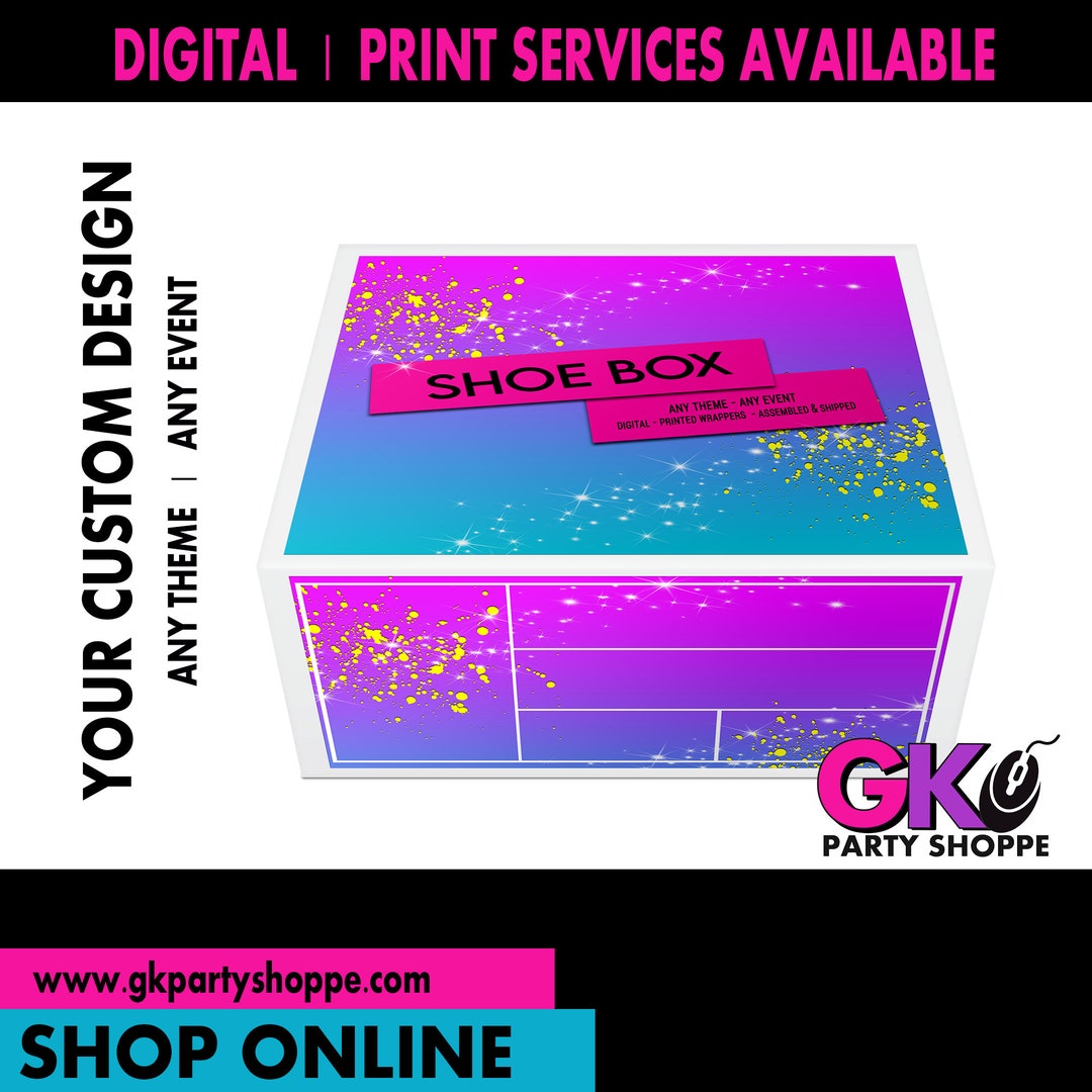 Custom Shoe Box Labels Custom Design Shoe Box Any Theme Any Event ...