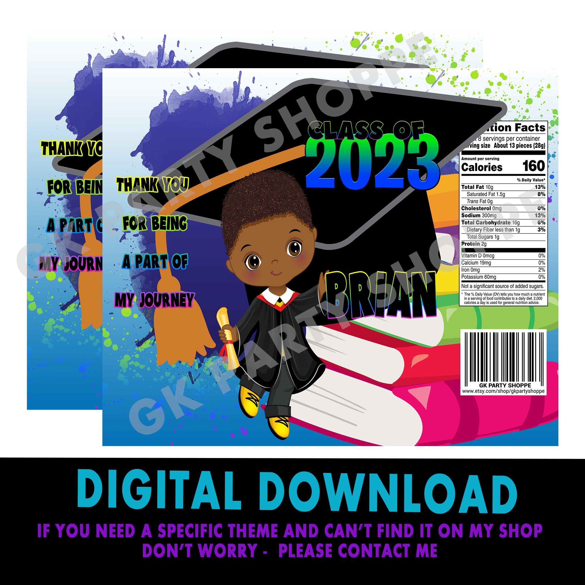 Chip Bag Wrapper Graduation Chip Bag Party Treat Adorable - Etsy