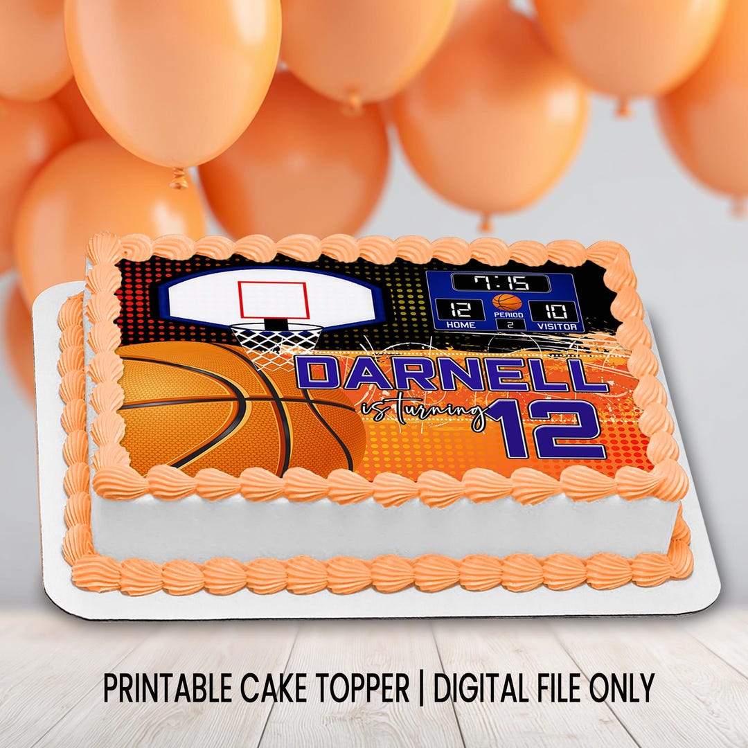 Basketball Cake Topper | Personalized Basketball Birthday Cake Topper ...