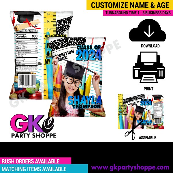 Preschool Graduation Chip Wrapper - Etsy