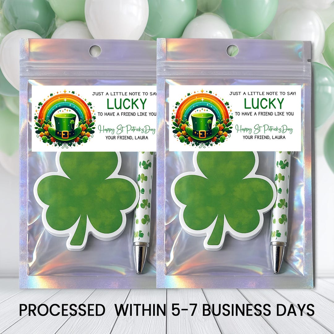 St. Patrick’s Day Notepad & Pen Party Favors | Classroom Gifts | Lucky ...