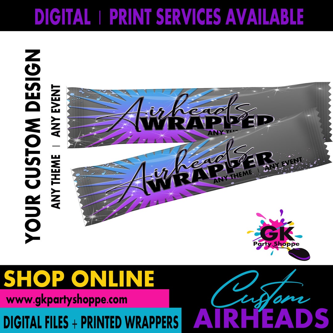 Custom Taffy Candy Wrapper Custom Design Party Favors ANY - Etsy