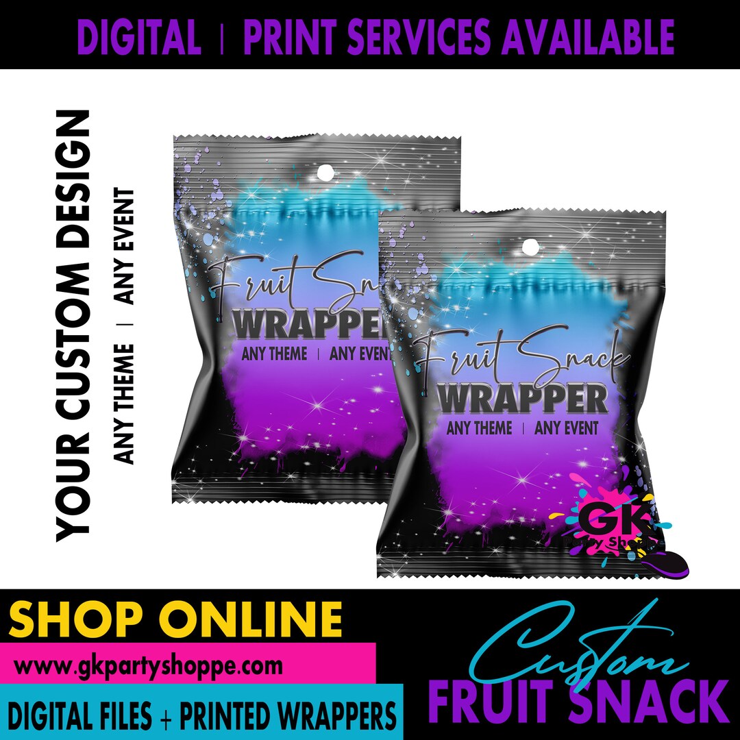 Custom Fruit Snack Wrapper Custom Design Fruit Snack ANY - Etsy