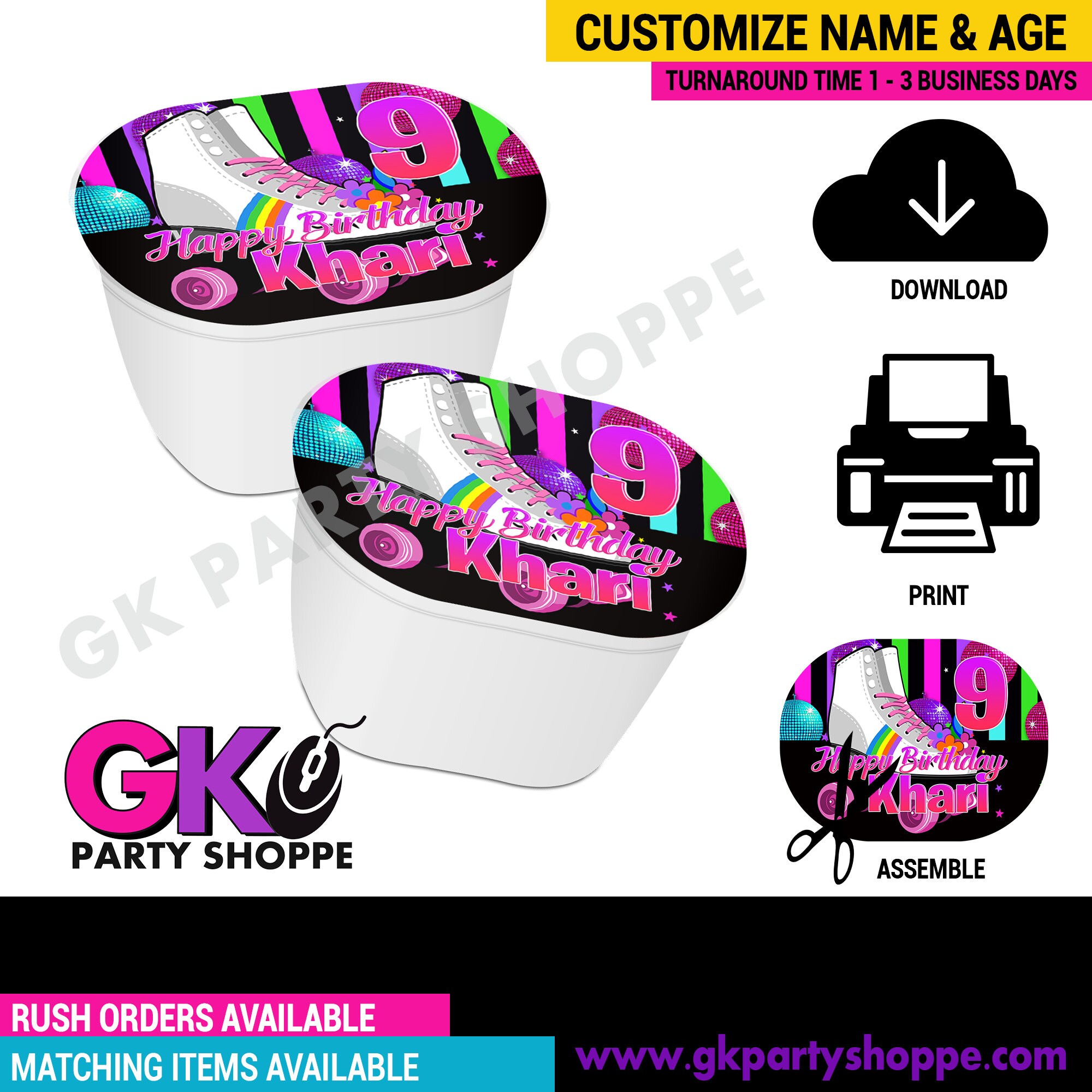 Stacked Chip Cup Roller Skate Party Chip Cup Party Treat Adorable Chip ...