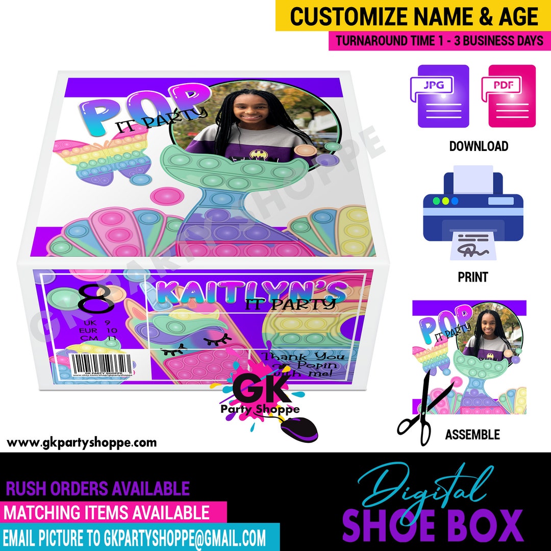 Shoe Box Pop It Shoe Box Party Treat Adorable Shoe Box Birthday Party ...