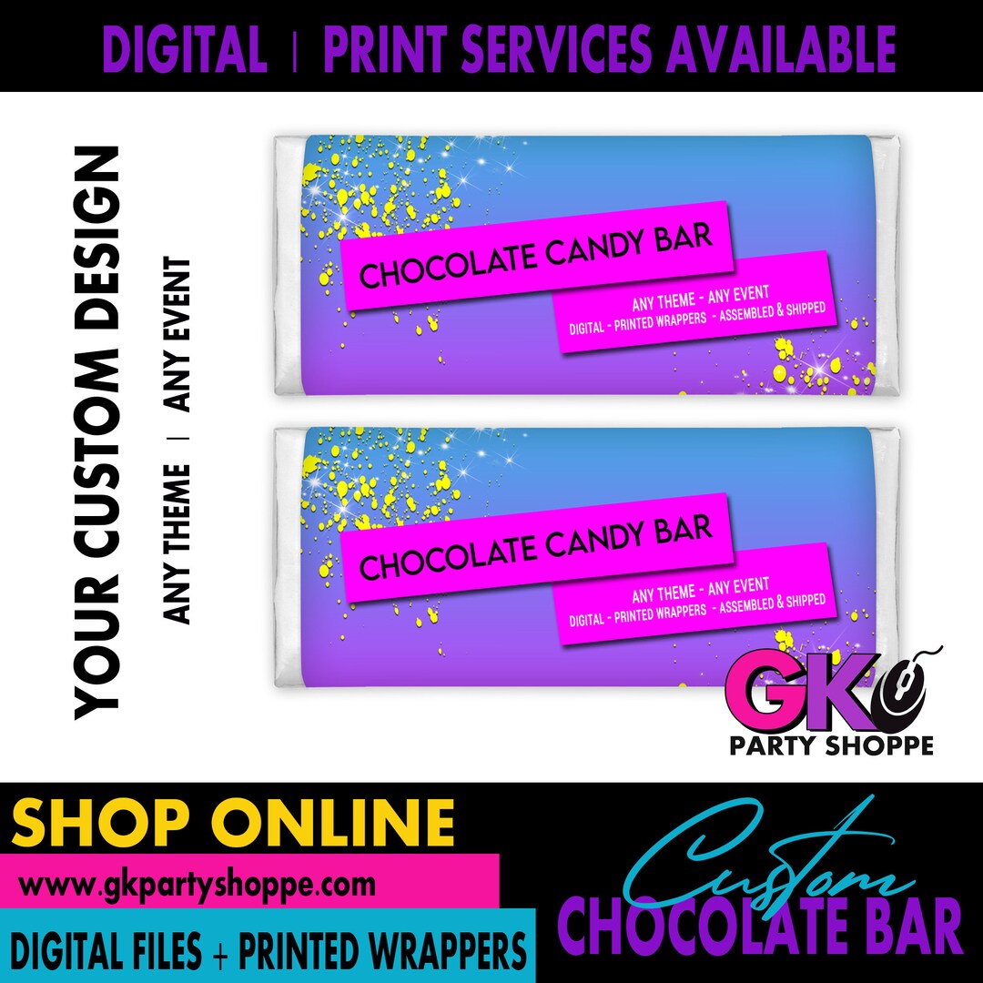Custom Chocolate Candy Bar Wrapper Custom Design Candy Bar - Etsy