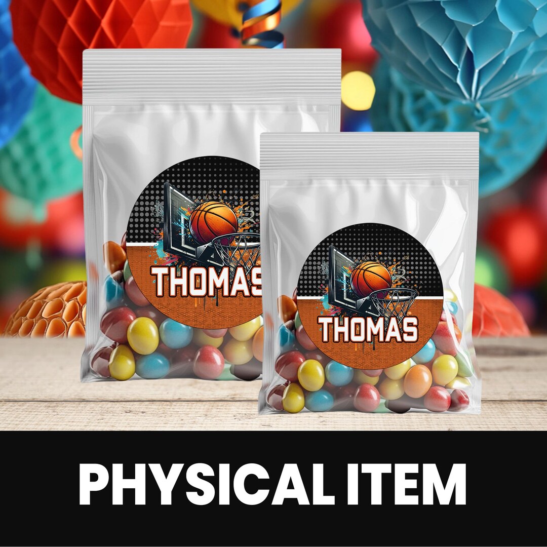 Slam Dunk Personalized Basketball Birthday Party Favor Stickers - Etsy