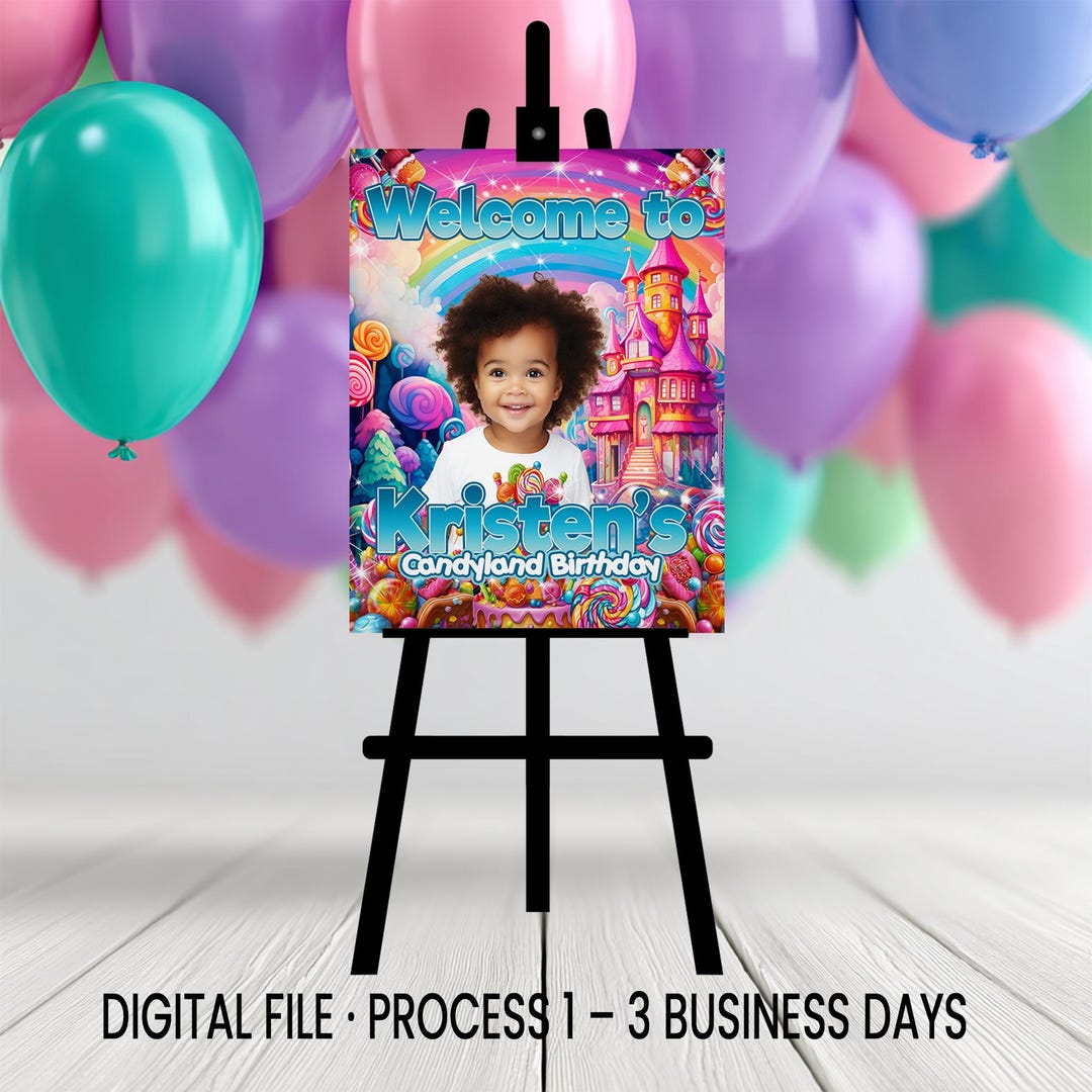 Candyland Inspired Welcome Sign | Personalized Party Welcome Sign ...