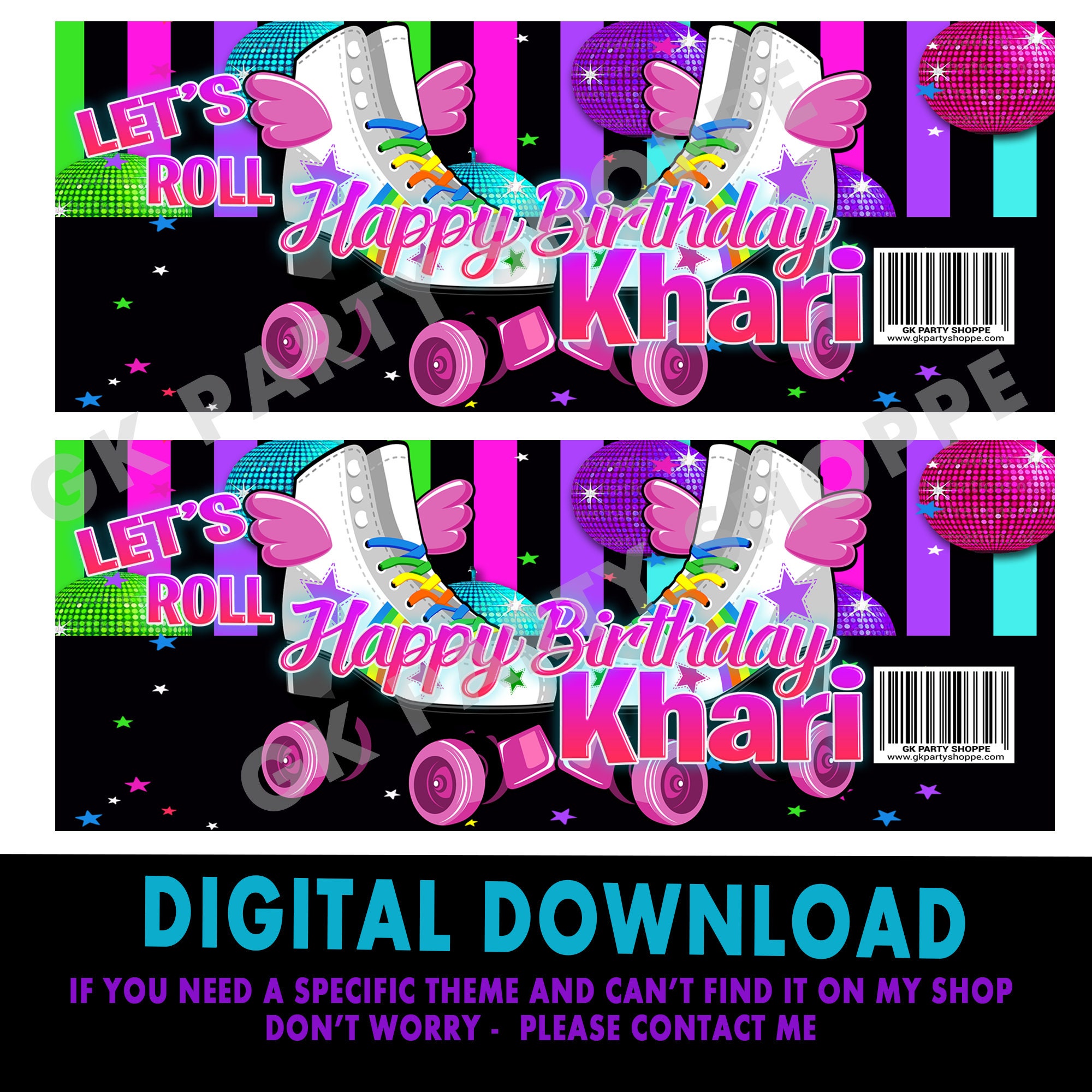 Bubbles Wrapper Roller Skate Bubbles Party Treat Adorable Bubbles ...