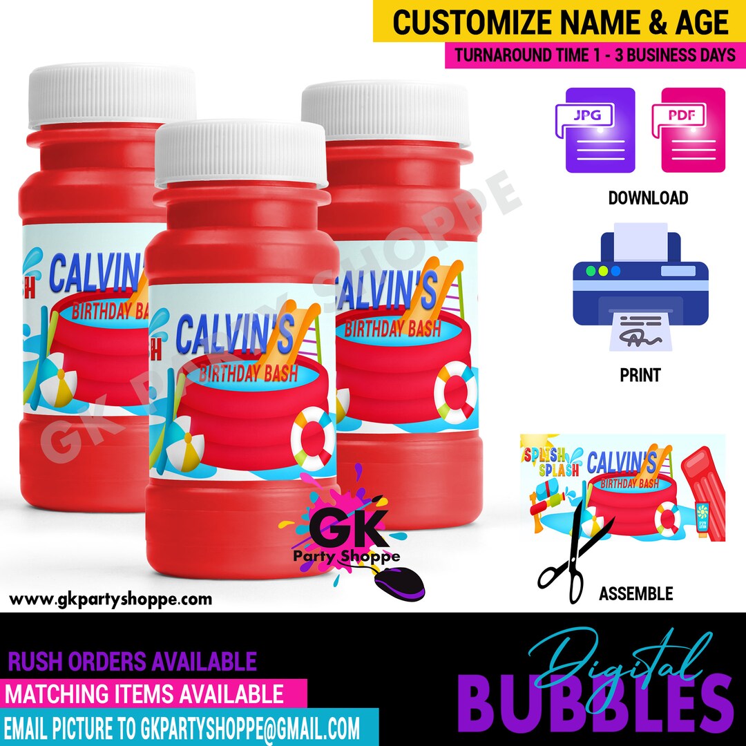 Bubbles Wrapper Pool Party Bubbles Party Treat Adorable Bubbles ...