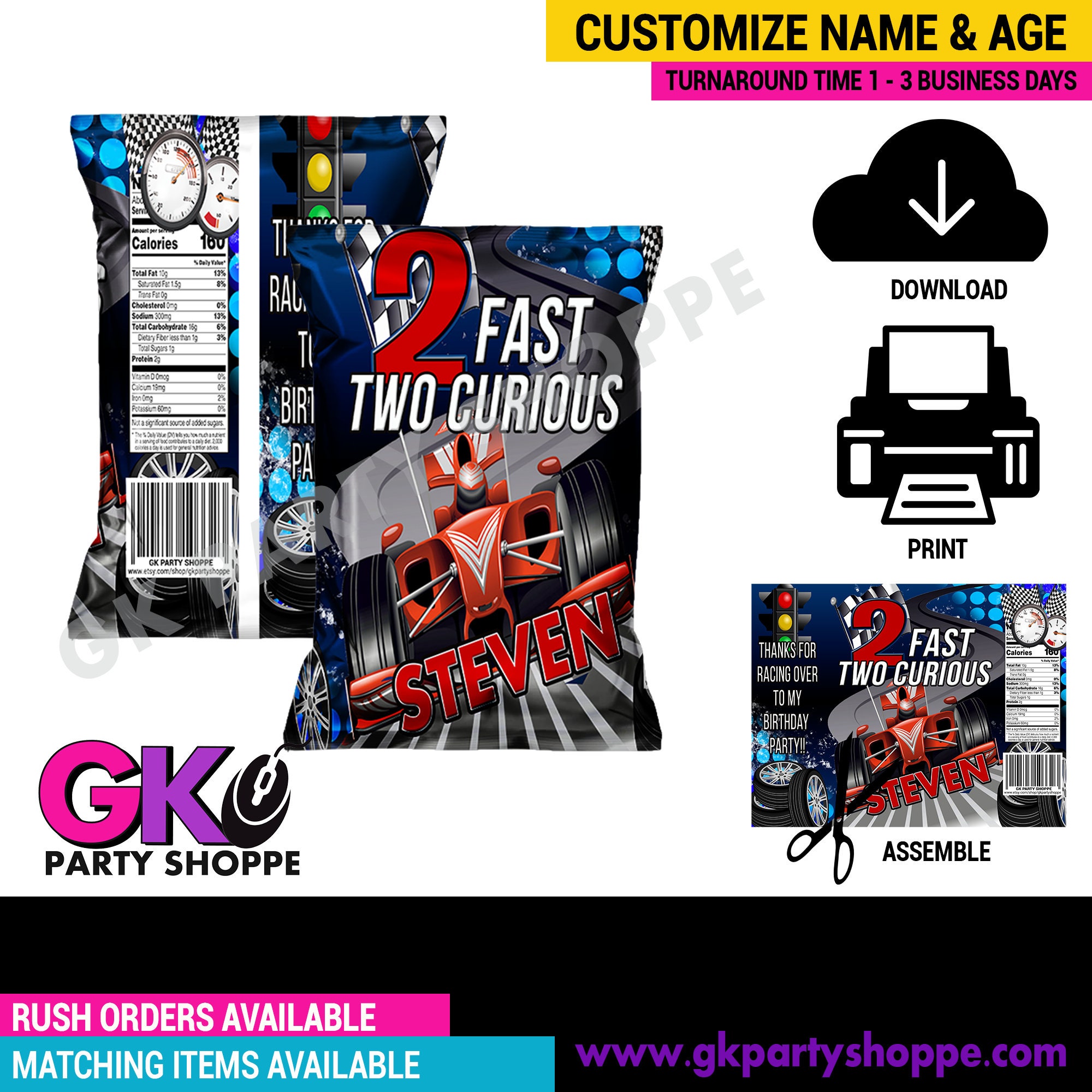 Chip Bag Wrapper 2 Fast 2 Curious Chip Bag Party Treat Adorable Chip ...