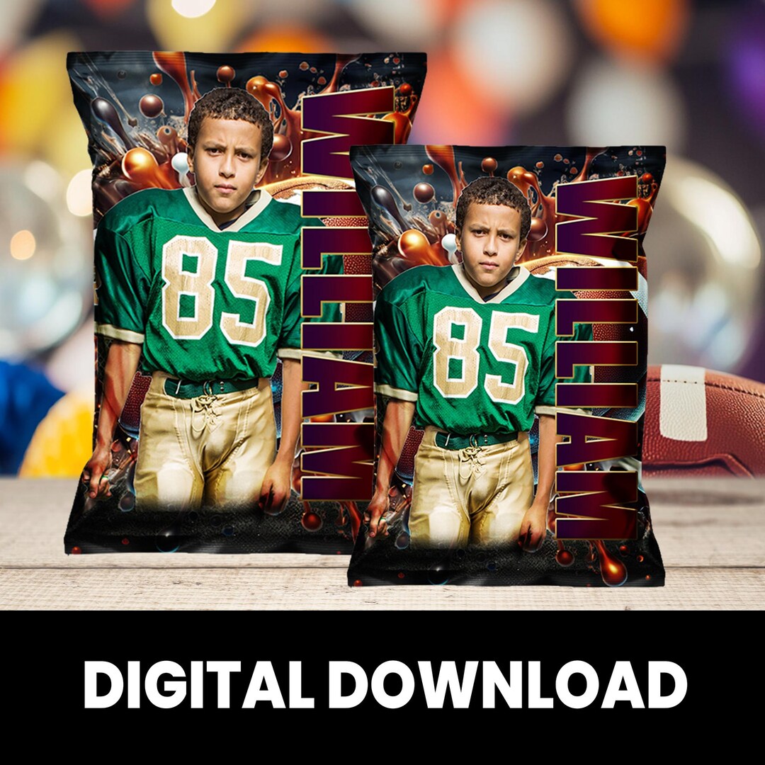 Kickoff the Fun Football Chip Bag | Birthday Party Favor | Digital File ...