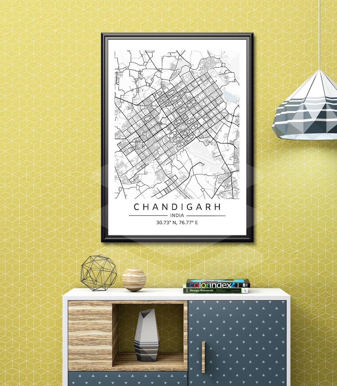 Chandigarh City Map Printable | Digital Download Chandigarh India City ...