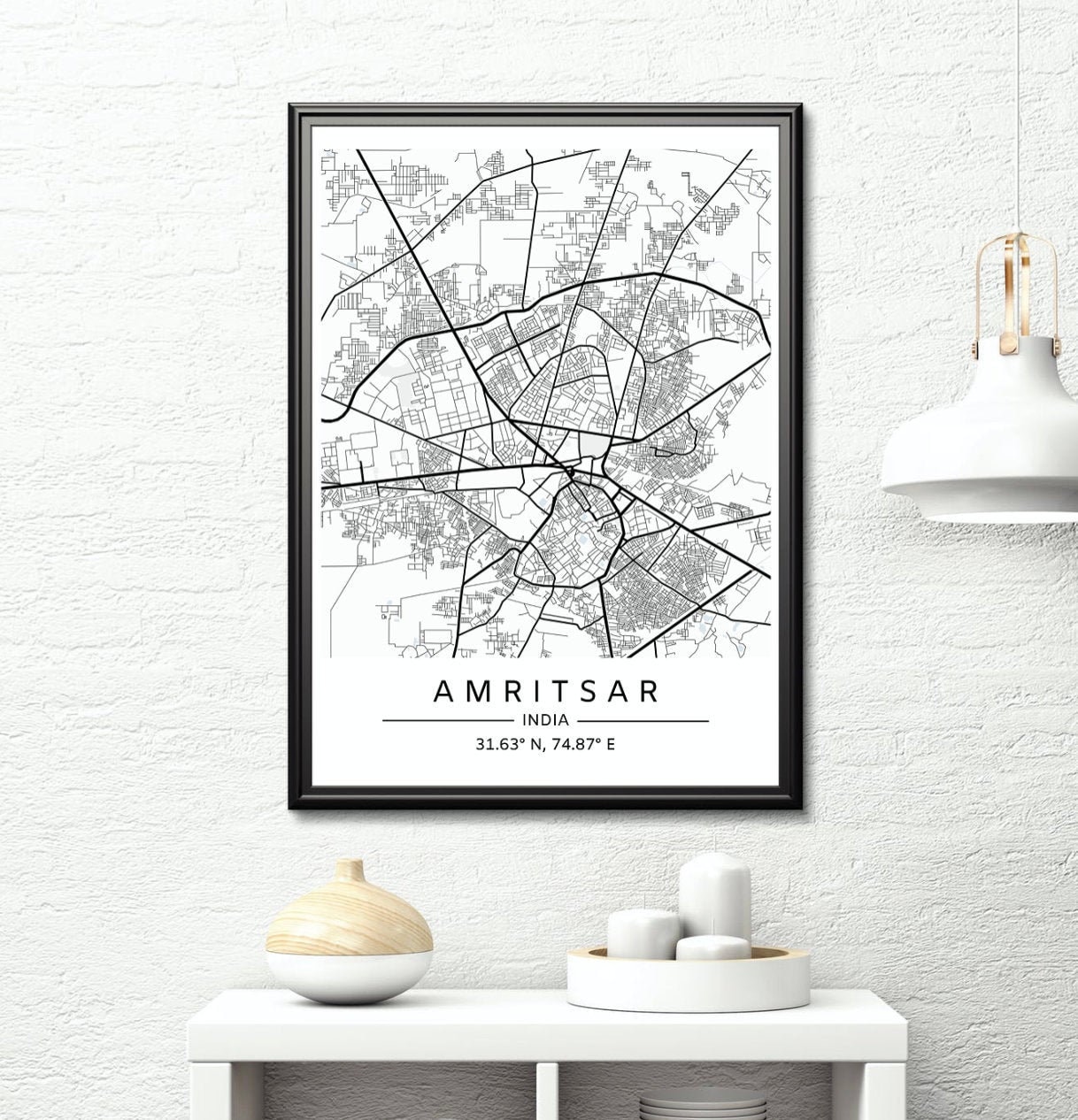 Amritsar Panjab India Map Printable | Digital Download Amritsar Map ...