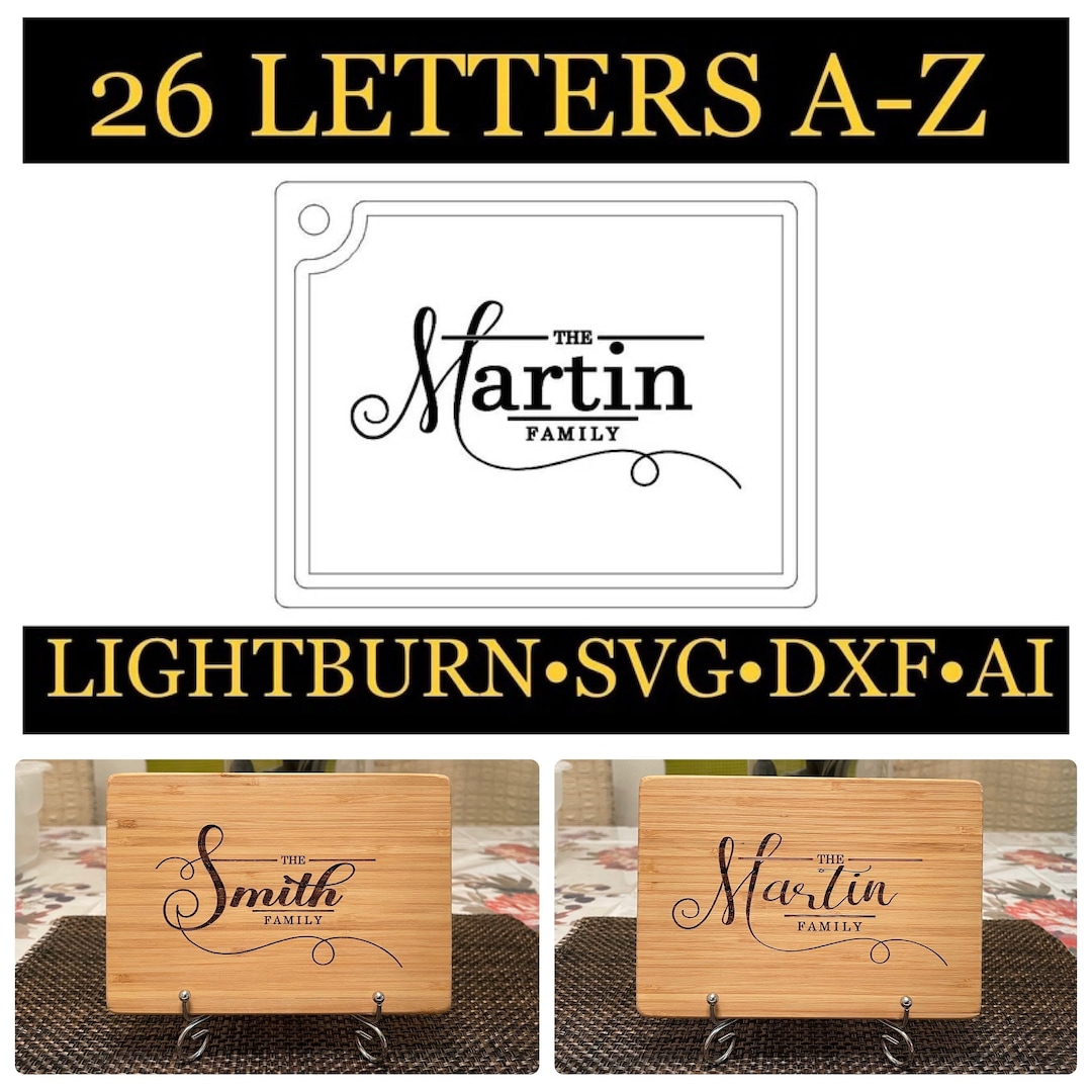 Split Monogram Alphabet SVG, Dxf, Ai, Lightburn Digital Files ...