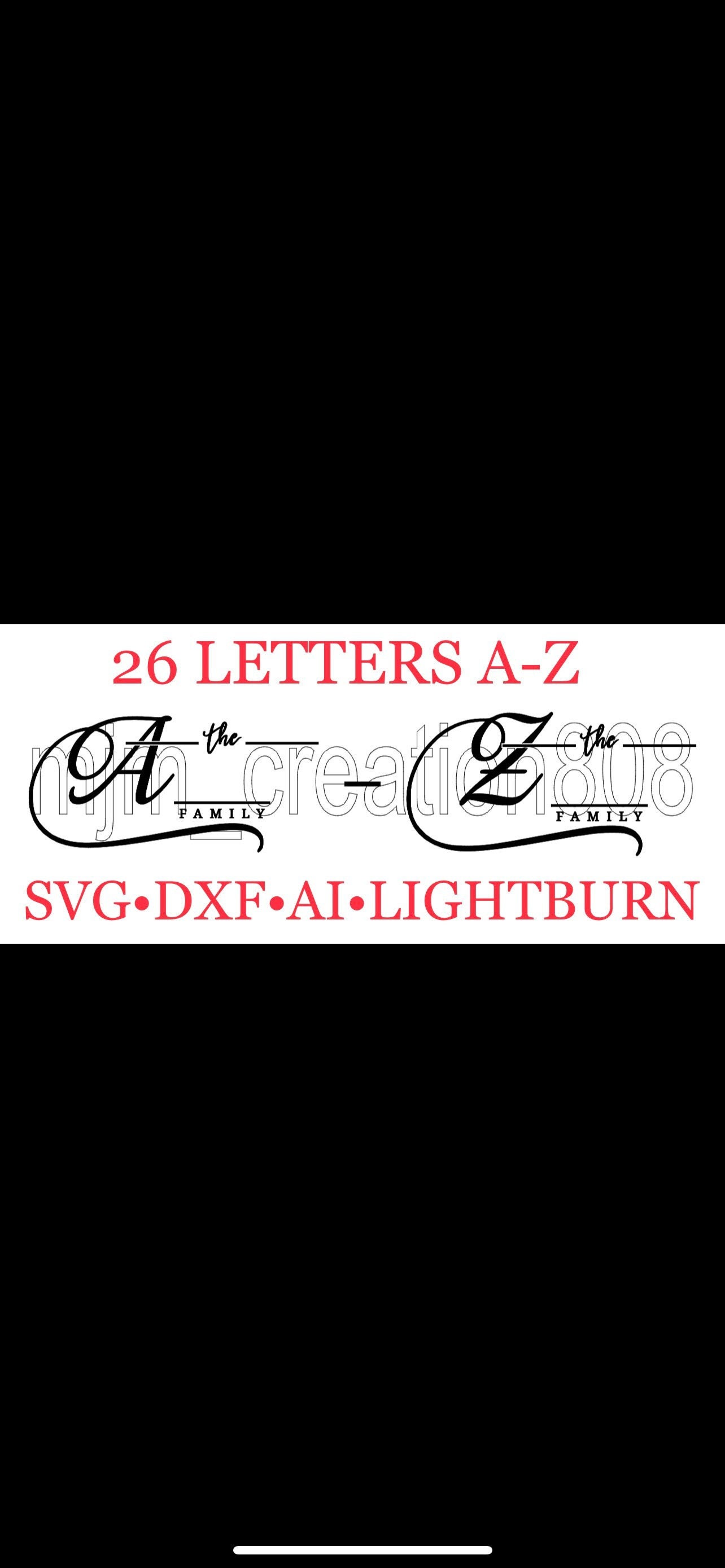 Split Monogram Alphabet SVG Dxf Ai Lightburn Digital Files - Etsy