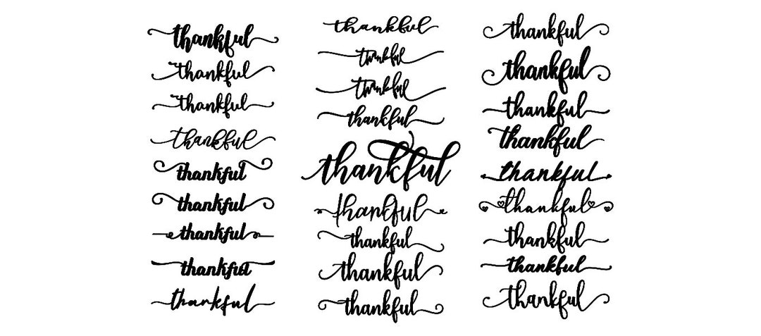 Thankful Word Bundle, Thankful Cut File SVG DXF AI Lightburn Digital ...