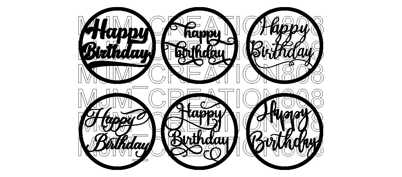 Happy Birthday Digital File | Cut File in SVG DXF AI and Lightburn for ...