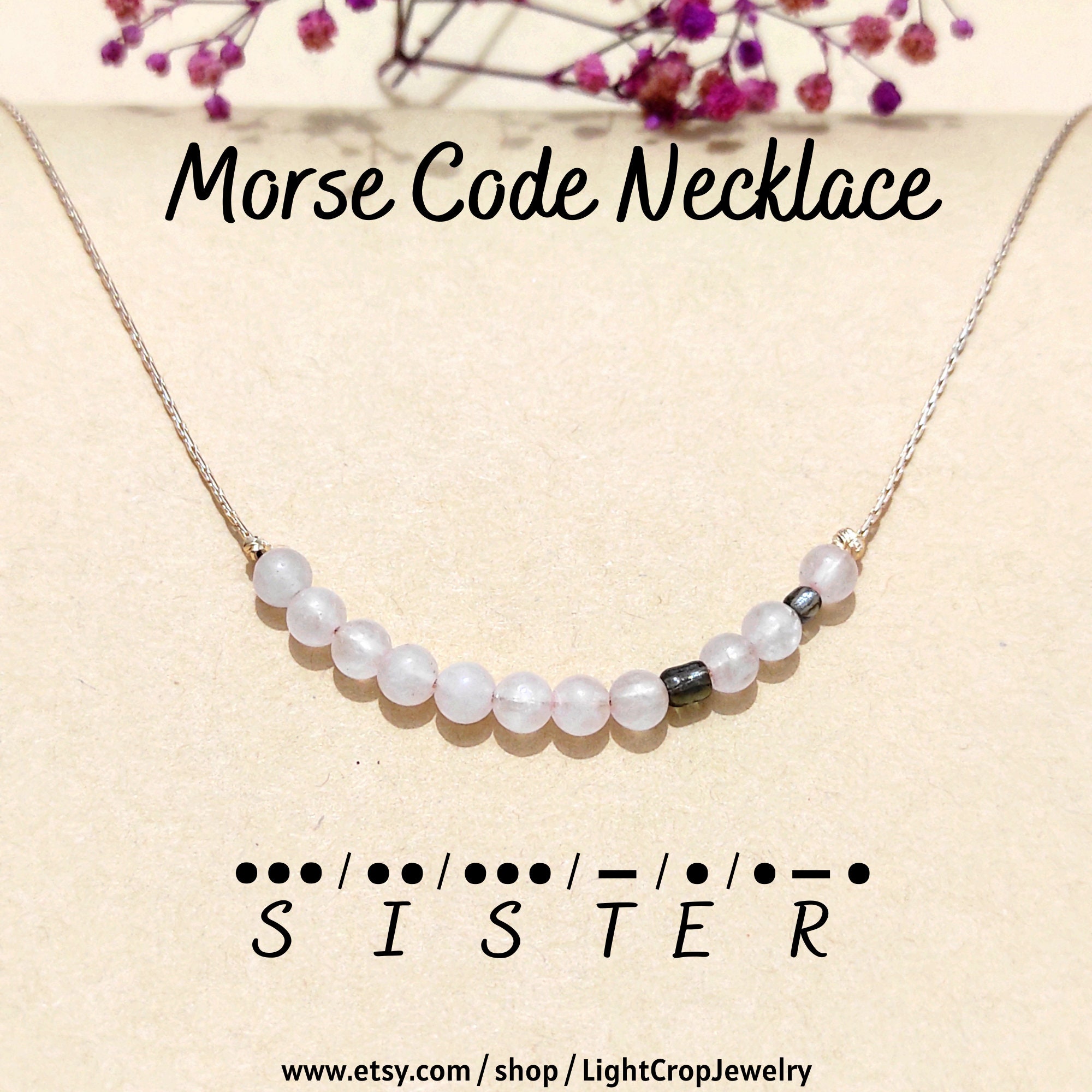 Morse Code Necklace, Morse Code Jewelry, Sister Gift From Sister ...